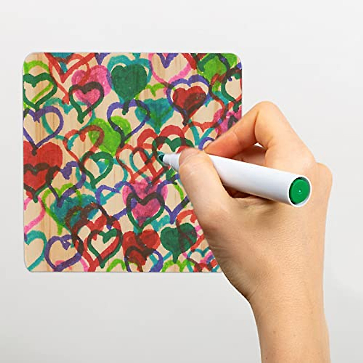 24 PCS Unfinished Square Wood Coasters, 4 Inch Blank Wooden Coasters with 100 Pcs Self Adhesive Non Slip Foam Dots, Wood Slices for DIY Crafts Painting Engraving Home Decoration