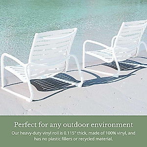 1.5" Wide x 200' Roll Vinyl Strap for Patio Chairs, Lawn Furniture, and Deck Chairs, Make Your Own Replacement Straps, (White)