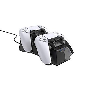 Wasserstein Charging Station Compatible with Sony Playstation 5 DualSense Controller - Make Your Gaming Experience Convenient with The PS5 Controller Charging Station (Black)