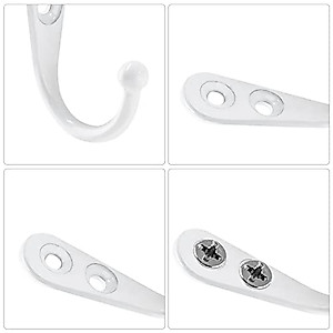 BokWin 20PCS White Wall Mounted Coat Hooks Single Coat Hanger,Mug Hooks Rustproof Wall Hooks for Towel Hat Key Bag on Bathroom, Kitchen, Livingroom