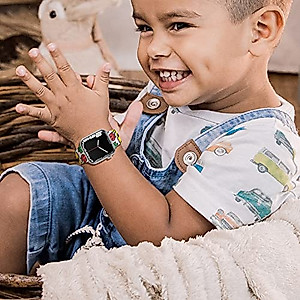 Bandkids Compatible with Kids Apple Watch Band 38mm 40mm 41mm for Boys Girls, Cute Printed Strap Compatible with iWatch Series 10/9/Ultra/8/7/6/5/4/3/2/1/SE