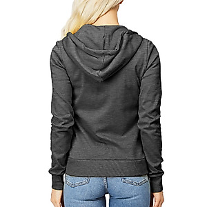 H2H Women's Slim Fit Basic Zip Up Hoodie Sweatshirt Lightweight Long Sleeve with Pocket CHARCOAL US M (CWOHOL030)