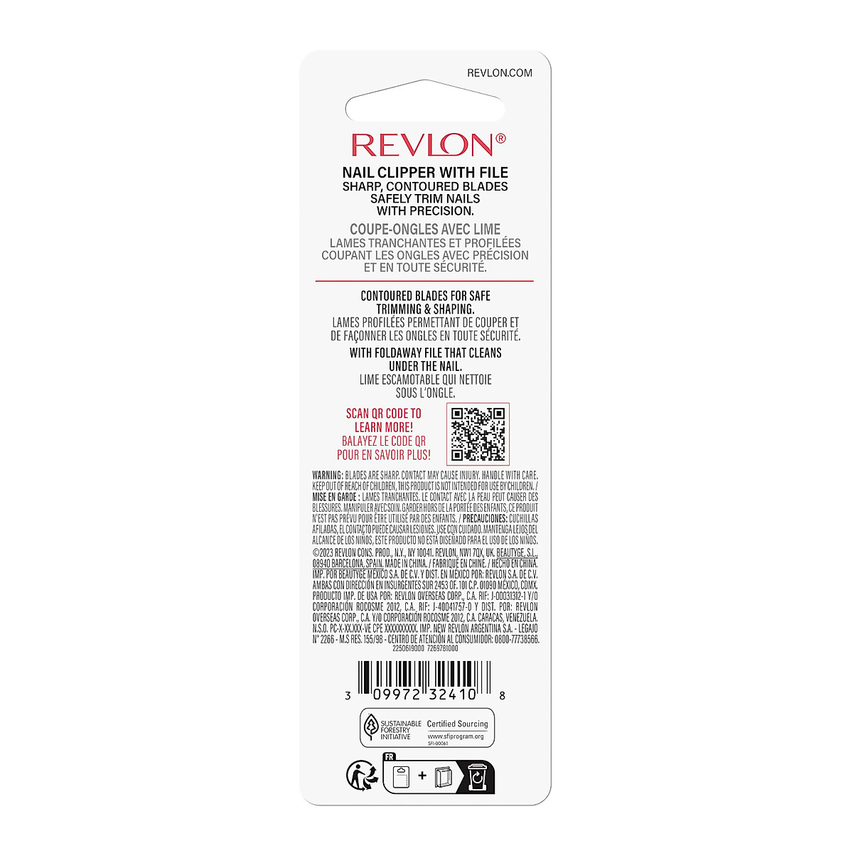 Revlon Mini Nail Clipper, Nail Care Tools, Curved Blade for Trimming & Grooming, Easy to Use (Pack of 1)