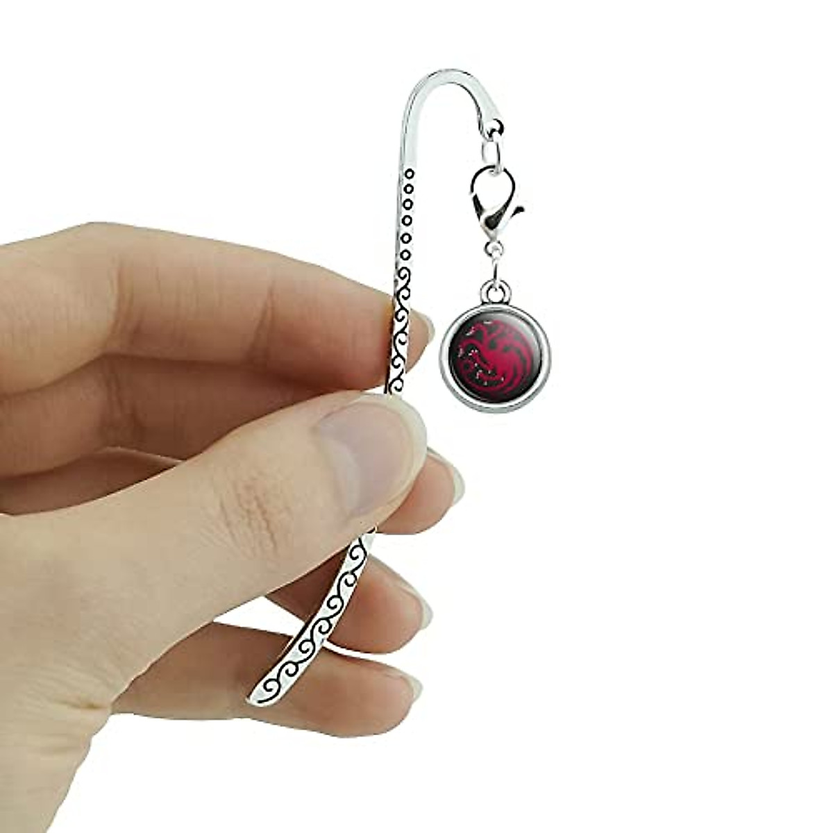 Game of Thrones Targaryen Sigil Metal Bookmark Page Marker with Charm