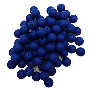 50pcs Sapphire Color Silicone Round Beads Sensory 15mm Silicone Pearl Bead Bulk Mom Necklace DIY Jewelry Making Decoration