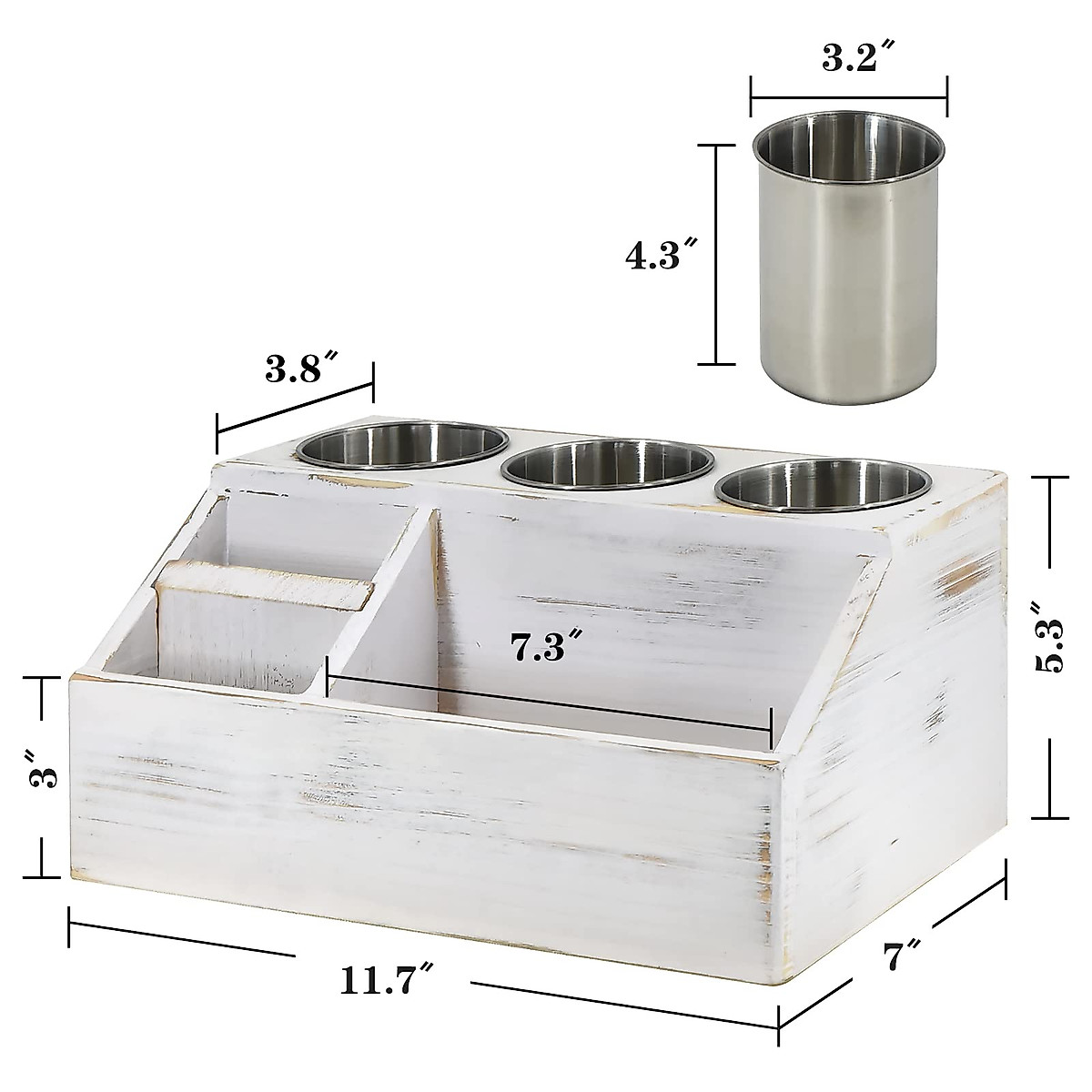 Rustic Wood Farmhouse Bathroom Hair Tool Organizer Makeup Organizer Vanity Tray - Vanity Organizer for Bathroom Counter - Hair Dryer Holder - Blow Dryer Holder Bathroom Counter Tray 12" x7”