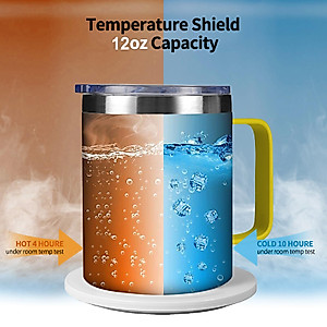 WFSJRED Theater Gifts 12 oz Insulated Mug for Coffee Mug with Leak-Resistant closeable hot lid for hot Drinks with Handle Broadway Gifts for Musicians (HAMILTON)