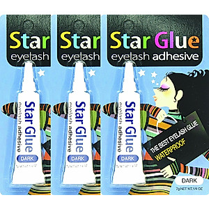 Star Glue Waterproof Eyelash Adhesive Dark For Eye Shadow,Mascara And Eyeliner 10 Pcs