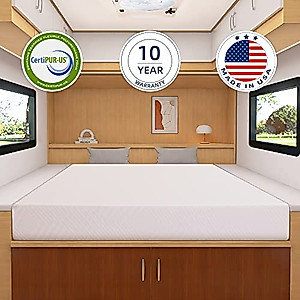 Opoiar RV Mattress 8" Short Queen,Green Tea Medium Firm Memory Foam Mattress in a Box,Pressure Relief,Campers/Trailers/Trucks Mattress in a Box,CertiPUR-US Certified,Made in USA