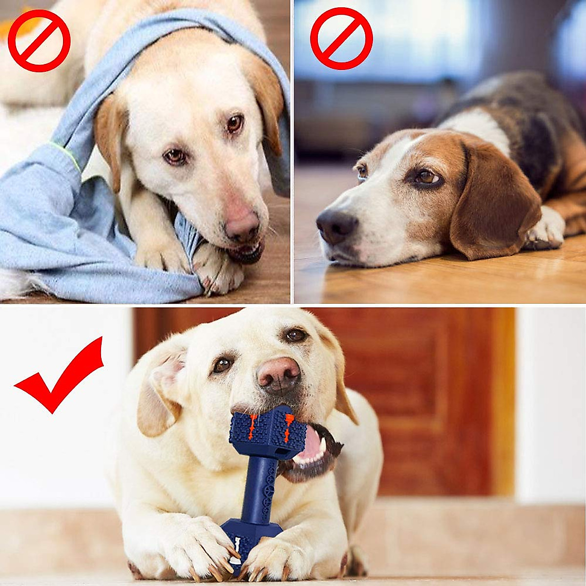LPHSNR Upgrade Mango Dumbbells Dog Toys for Aggressive Chewers,Dog Toys for Boredom and Stimulating,Interactive Durable Dog Toys Tough Natural Rubber Dumbbell Toy for Large Medium Dogs