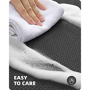 Color G Set 2 Piece Runner Floor Mat, Cushioned Anti Fatigue Mat Non Skid Waterproof Comfort Standing Kitchen Rug, 17"x29"+17"x59", Black