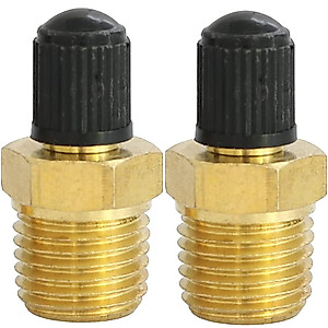 Tank Valve, 2pcs Schrader Valve Standard Valve Core with 1/4''NPT Male Threads for Air Compressor Tanks