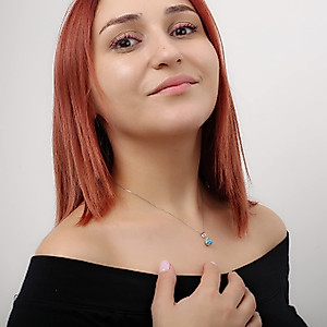 MOFEIJEWEL Evil Eye Pendant Necklace for Women 925 Sterling Silver Cable Chain Greek Protection Jewelry Gifts for women men