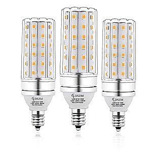 E12 LED Bulbs,12W LED Corn Light Bulb, E12 LED Bulb 100W Equivalent 1200 Lumen 3000K Warm White, Non-Dimmable LED Candelabra Light Bulbs, E12 Candelabra Base Chandelier Light Bulbs, Pack of 3