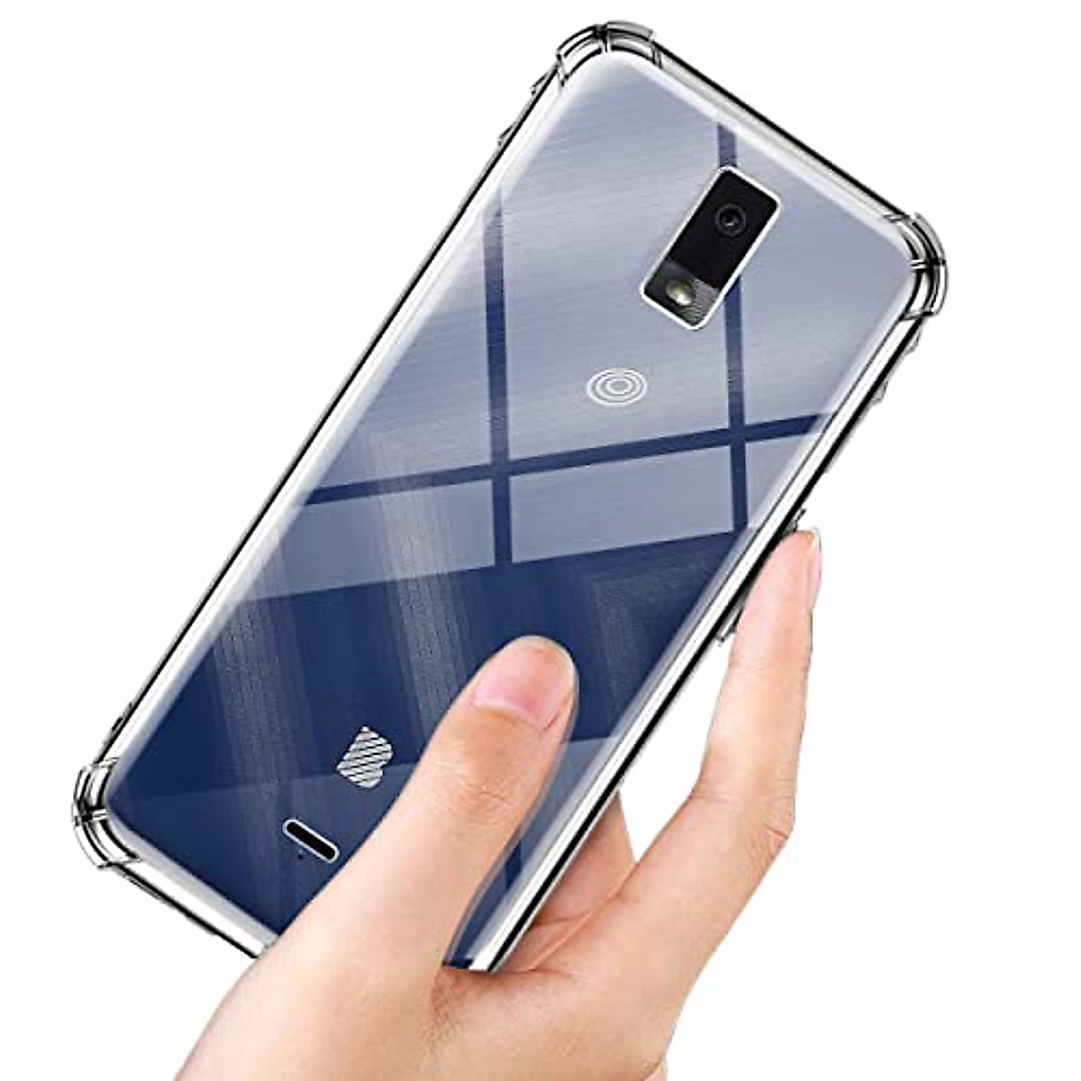 YJROP for BLU View 3 Case with Tempered Glass Screen Protector Transparent Silicone Bumpers Anti-Scratch Shockproof Protective Crystal Clear Phone Case Cover for BLU View 3 B140DL (Clear)