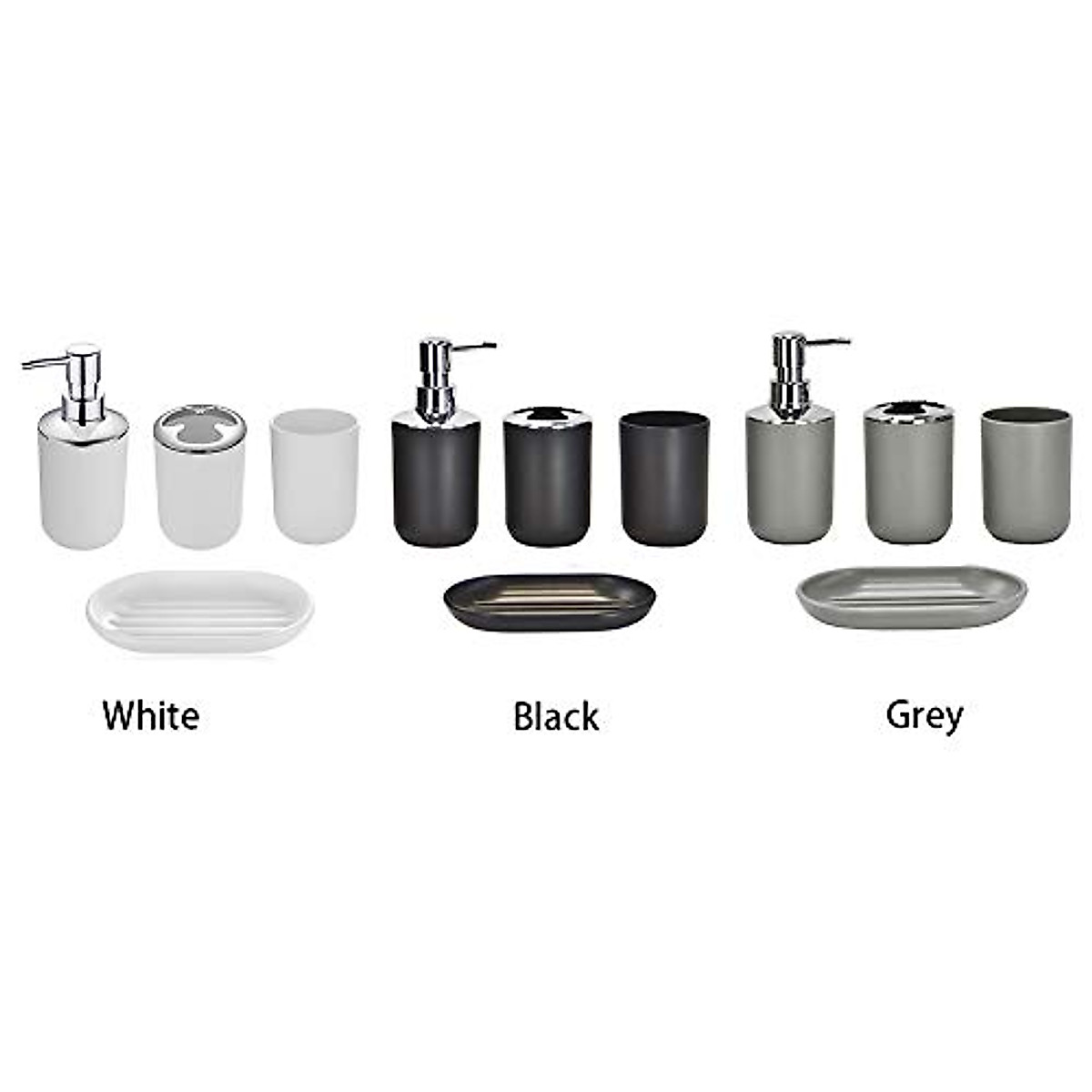 4pcs Bathroom Accessories Set, 4pcs Bath Accessory Completes with Toothbrush Holder, Toothbrush Cup, Soap Dispenser, Soap Dish