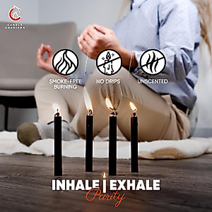 Candle Charisma 100 Black Spell Candles - 4" Unscented Paraffin Chime Candles, Smokeless & Dripless, Colored Candles, 1.5 Hours Burn Time 0.4" Thick Taper Candles for Rituals, Witchcraft and Parties