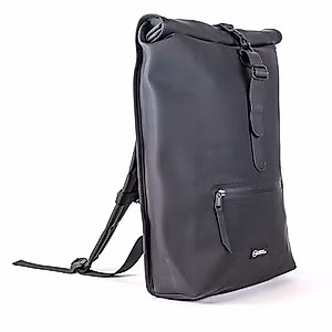 Mission Darkness FreeRoam Faraday Backpack. Stylish Roll Top Bag with Durable Water-Resistant Exterior, RF Blocking Liner, Padded Laptop Compartment, Device Isolation, Anti-Tracking, EMF Shielding
