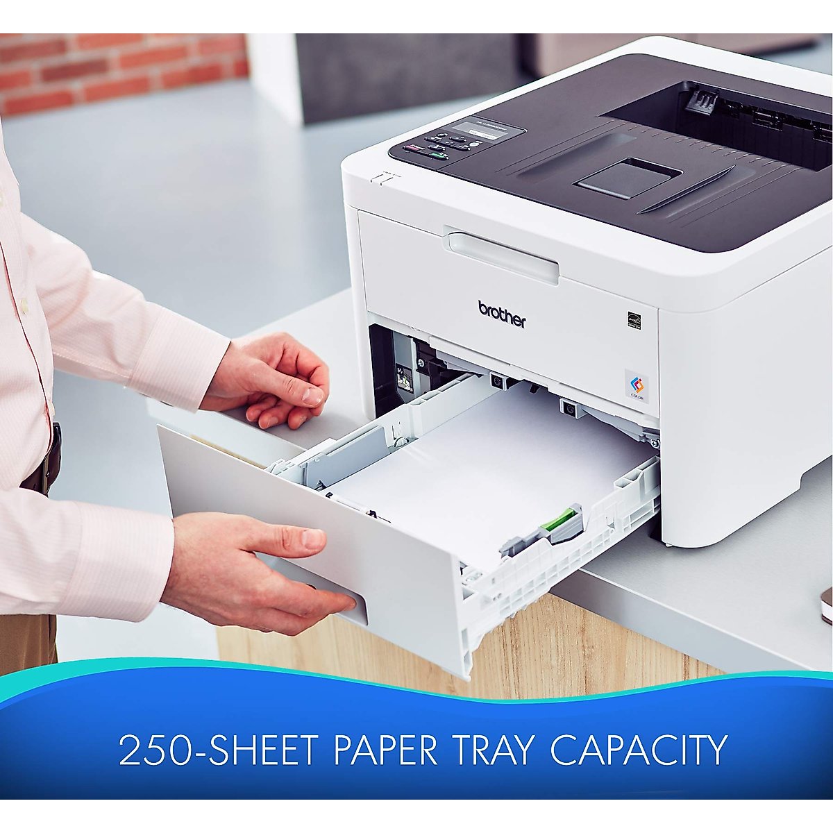 Brother RHL-L3230CDW Compact Digital Color Printer Providing Laser Printer Quality Results with Wireless Printing and Duplex Printing, Amazon Dash Replenishment Enabled (Renewed)
