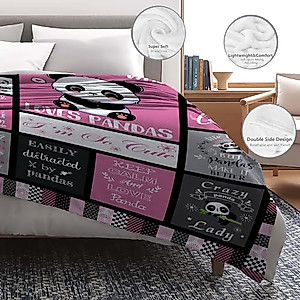 Panda Blanket Gifts for Girls Women Soft Warm Flannel Panda Lovers Throw Blanket Panda Birthday Gifts for Adults Kids 50"x40"