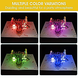 Birthday Card, Pop Up Birthday Cards with Music and Lights - Set of 3D Birthday Card and Birthday Balloon - Blow Candle and Plays "Happy Birthday" Song - 3D Pop Up Birthday Card for Kids Woman and Men - The Perfect Birthday Card with Envelope - Fun and Su