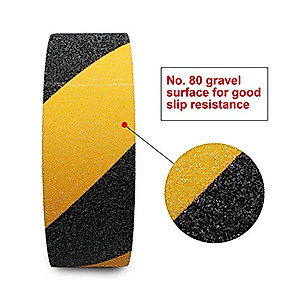 Bligo Anti Slip Safety Grip Tape, 2 Inch x 60 Foot, Non Skid Tread for Stairs, Steps, Floors, Caution Dangerous Zones, Indoor and Outdoor Use (Yellow and Black)