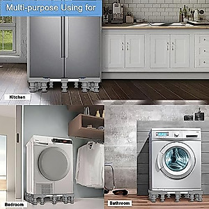 Kiss Core Laundry Pedestal 29" Universal Fit Washer Pedestal, Adjustable Washer and Dryer Stand with 16 Strong Feet, Multi-Functional Washing Machine Base Stand for Washer and Dryer