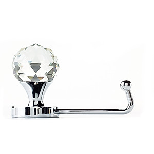 Richelieu Hardware RH5330201101140 4 1/16-inch (103 mm) Contemporary Metal Coat Hook, Chrome and Crystal Finish