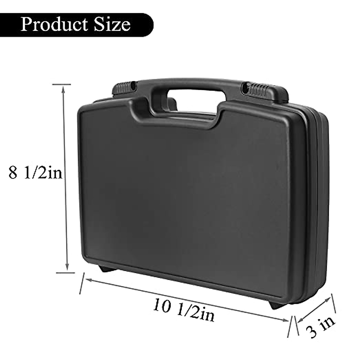 AOOCY Small Hard Carrying Case with Pluck Foam Interior for iPhone, GoPro, Camera, and More- 10.5 x 8.5 x 3 Inches, Black (10.5 x 8.5 x 3 Inches)