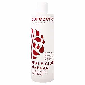 Purezero Apple Cider Vinegar Detoxifying Shampoo, 12 FZ - Detox Scalp & Hair - pH balanced -Increase Hydration - Zero Sulfates, Parabens, Dyes - 100% Vegan & Cruelty Free