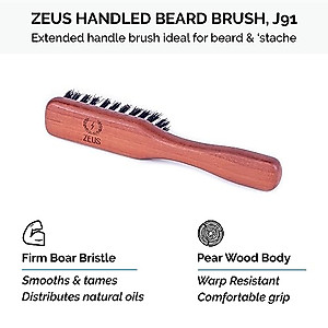 ZEUS Premium Beard Care Kit – Complete Grooming Set, Beard Wash Combo, Beard Oil & Balm, Beard Brush & Comb (Verbena Lime)