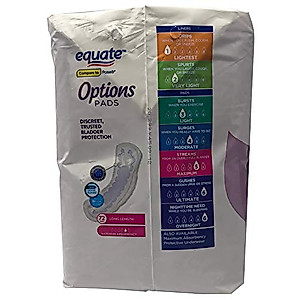 Equate Options Maximum Absorbency Long Length Pads, 72 Count