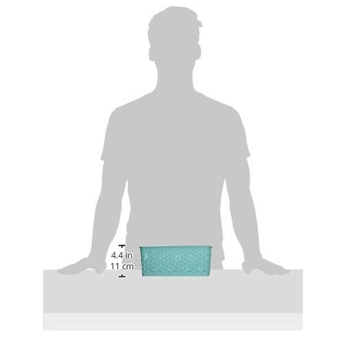 Whitmor Form Small-Turquoise Resin Tote