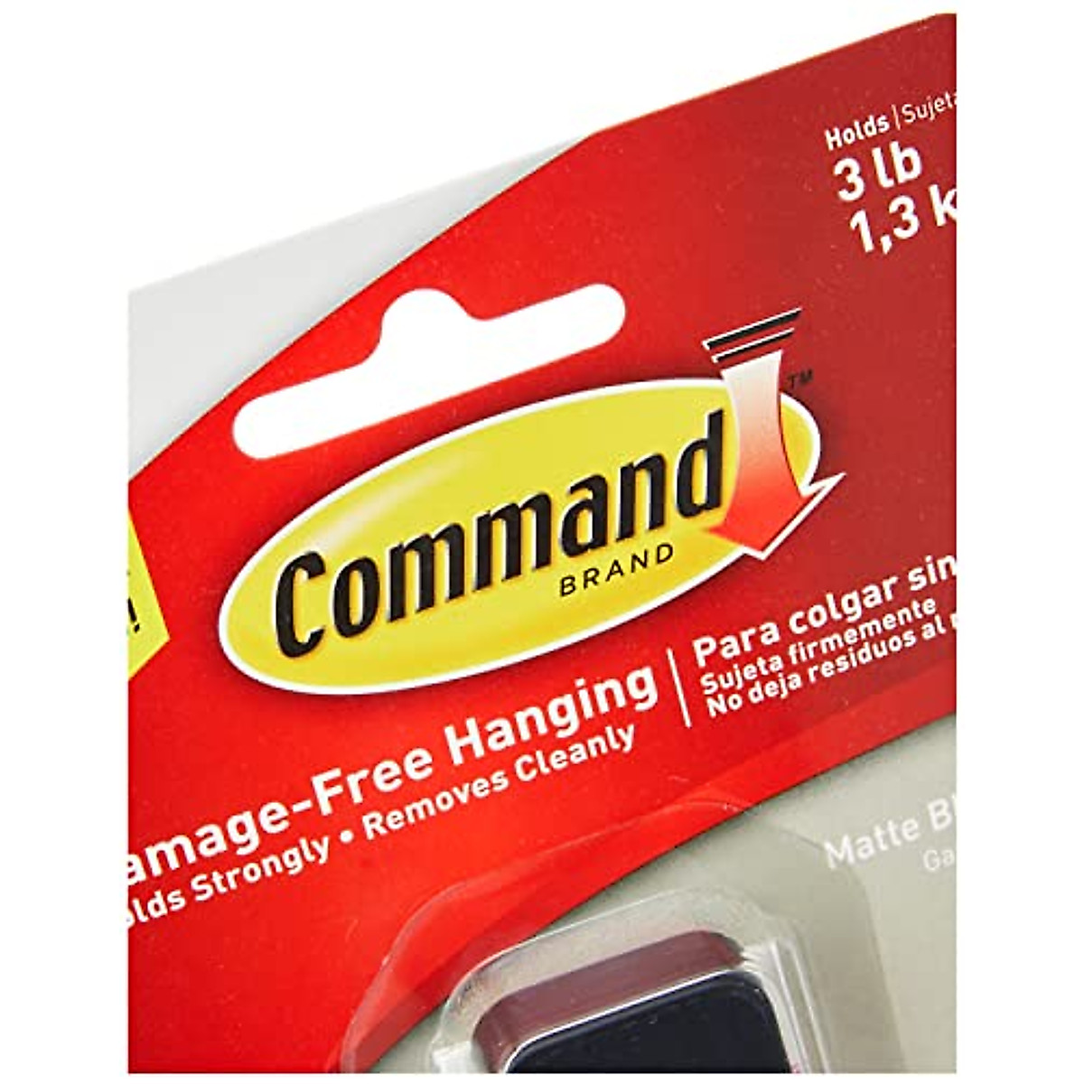 Command 17034MB-EF Medium Matte Black Hook-17034MB, One Size