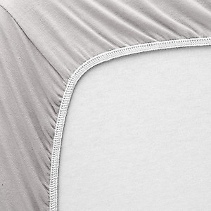 SheetWorld Fitted Pack N Play Playard Sheet Compatible with Maxi COSI Swift Play Yard 31 x 39 inches, 100% Cotton Jersey, Hypoallergenic, Butter Soft, Silver Grey, Made in USA