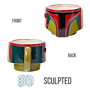 Silver Buffalo Star Wars Boba Fett’s Helmet with Battle Scars Ceramic 3D Sculpted Mug, 20 Ounces