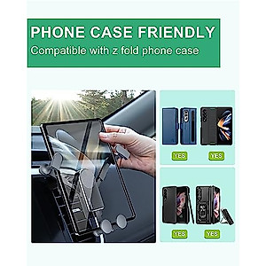 xuenair Z Fold 5 Car Mount, [2 Pack Hooks] Z Fold 4 Car Mount, Samsung Galaxy Z Fold 5 4 3 Car Mount [Fit Thick Case] Car Vent Clip for Z Fold 5 4 3 2 s23 22 21 Ultral Google Pixel Fold iPhone