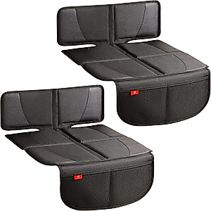 Helteko Backseat Car Organizer (Pack of 2) Booster Car Seat Protector (Pack of 2), Black