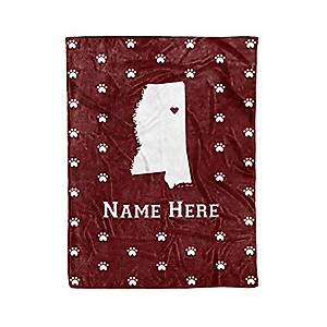 State Pride Series Mississippi - Personalized Custom Fleece Throw Blankets with Your Family Name - Starkville Edition
