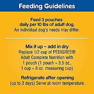 PEDIGREE CHOPPED GROUND DINNER Adult Soft Wet Dog Food 18-Count Variety Pack, 3.5 oz Pouches