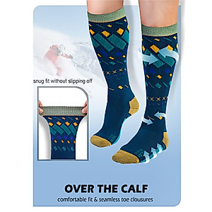 OutdoorMaster Unisex Ski Socks,Skiing and Snowboarding Socks for Men & Women with Over the Calf Design/Non-Slip Cuff