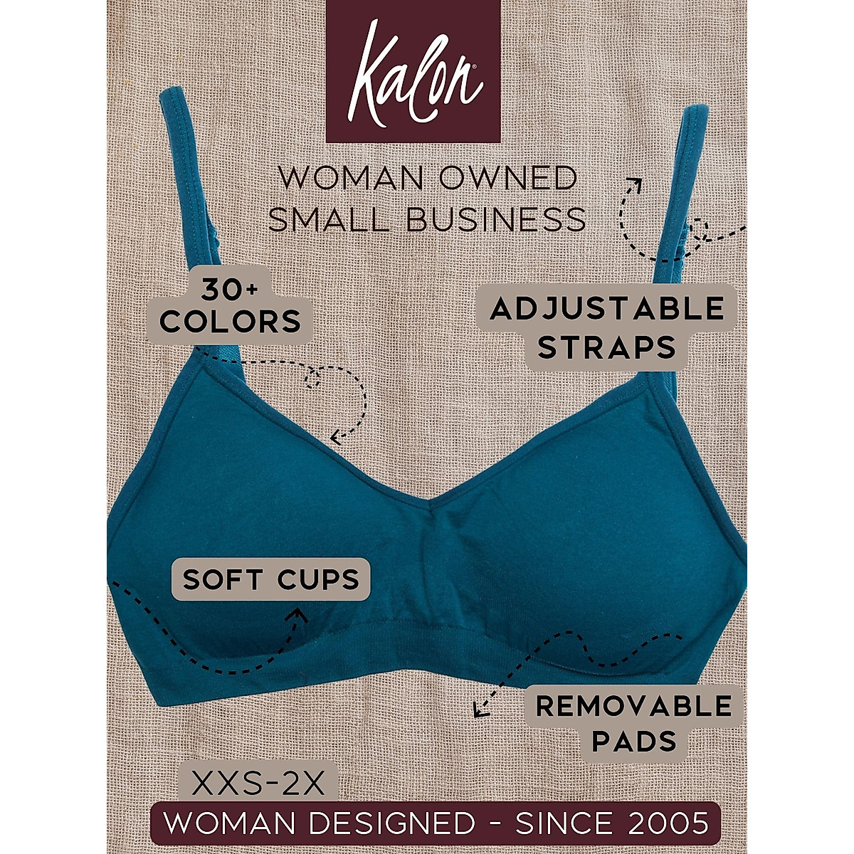Kalon Women’s 4 Pack Demi Padded Bralette Wireless Comfortable Bra (M/L, Winter)