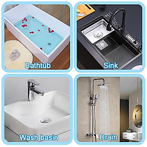 HANTAQ 50 Pack Disposable Drain Strainers, Invisible Hair Catcher, Shower Drain Cover Stickers, Sink Drain Mesh Strainer for Bathtub Bathroom Laundry Kitchen