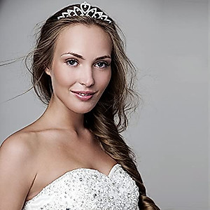 Chuangdi 6 Pieces Tiara for Women Crystal Tiara Crowns Rhinestone Headpiece Bridal Wedding Headband Birthday Prom Pageant Party Hair Accessories