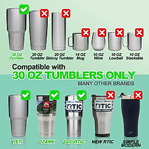 30 OZ - 2 Replacement Lids for Yeti Tumblers-3.7 to 3.74 INCH Diameter - Spill Proof Lids- Tumbler Lid for Yeti Tumbler 30 oz, Replacement Lids for Stainless Steel Tumbler Travel Cup, Yeti cup lids