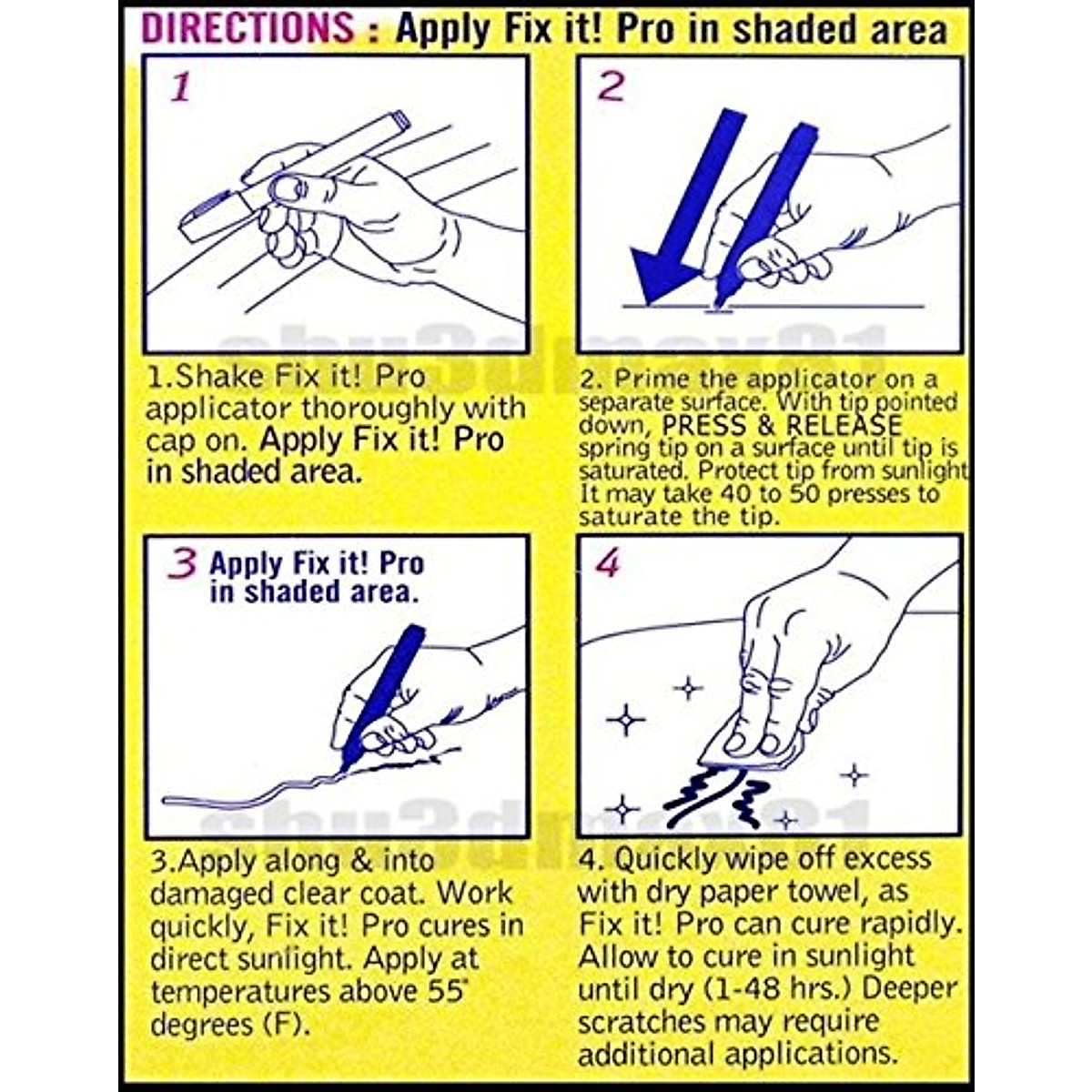 3pcs/lot Fix it Pro Clear Coat Applicator Scratch Repair Pen Filler and Sealer