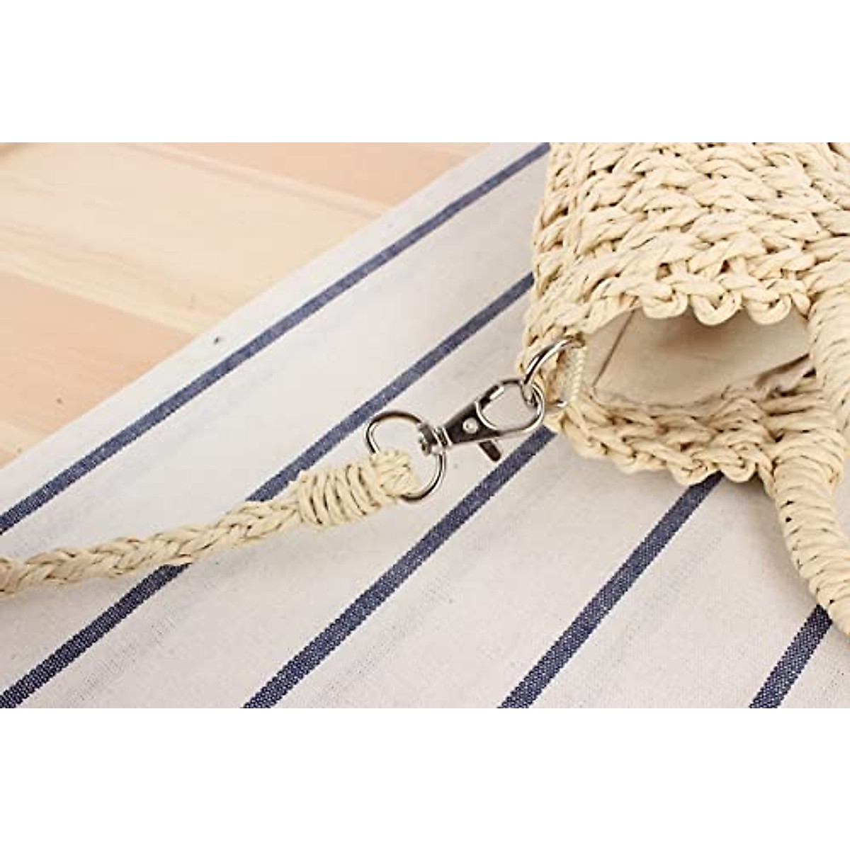 Summer Beach Handbag Women Straw Tote Purse Top Handle Crossbody Bag for Travel Vocation