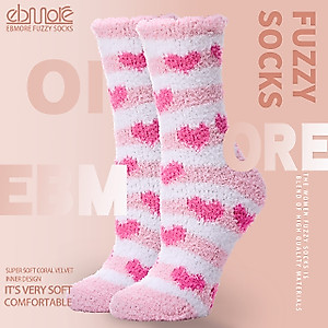 EBMORE Fuzzy Socks for Women, Fluffy Cozy Comfy Soft Cabin Plush Warm Winter Sleep Home Slipper Socks, Christmas Gifts, Valentines Day Gifts for Her, Women Who Have Everything, Stocking Stuffers