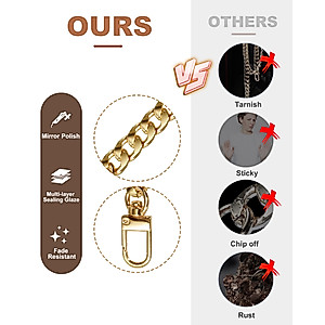 SEAVILIA Purse Chain Straps Gold Hardware Purse Straps Replacement Crossbody Replacement Straps for Handbags