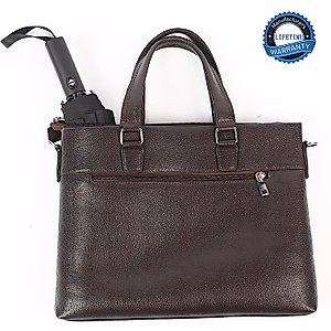 GAOYAING 46 Inch Large Automatic Travel Umbrella, 12 Ribs Windproof Design, Heavy Duty Strong 210T Pongee Fabric Folding Umbrella with Sleeve, Black